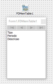 Delphi Tokyo TFDMemTable em design time André Celestino