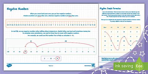 Year 6 Negative Numbers Overview And Maze Activity Ages 10 11