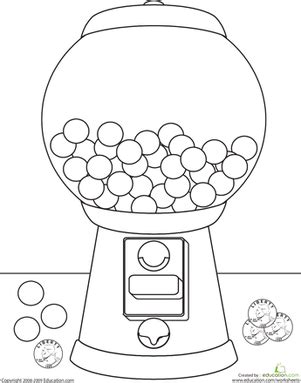 Free Printable Bubble Gum Machine Coloring Pages Tyreeoiterrell