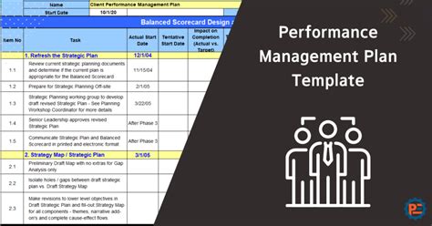 Performance Management Plan Template Planning Engineer