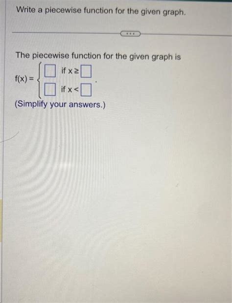 Solved Write A Piecewise Function For The Given Graph The Chegg