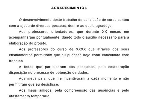 Exemplo De Agradecimento De Tcc ENSINO