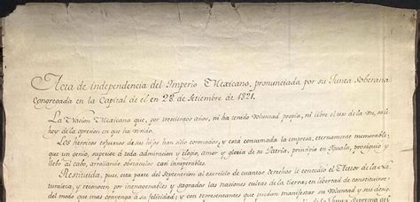 El Curioso Origen Del Acta De Independencia De México Y La Increíble