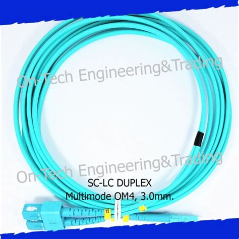 SC To LC Patch Cord Duplex 3 0mm OM4 Aqua Blue Ontech