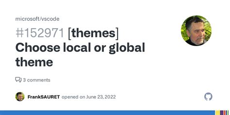 Themes Choose Local Or Global Theme Issue Microsoft Vscode GitHub