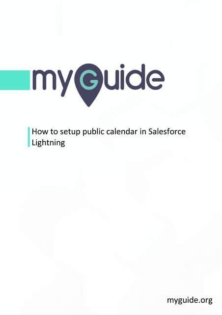 How To Setup Public Calendar In Salesforce Lightning Salesforce Pdf