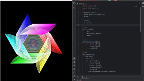 Mesmerizing Hexagon Pattern With Color Gradient Using Python Turtle
