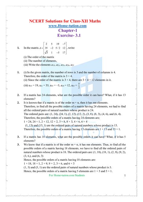 ncert solutions for class 12 maths chapter 3 matrices