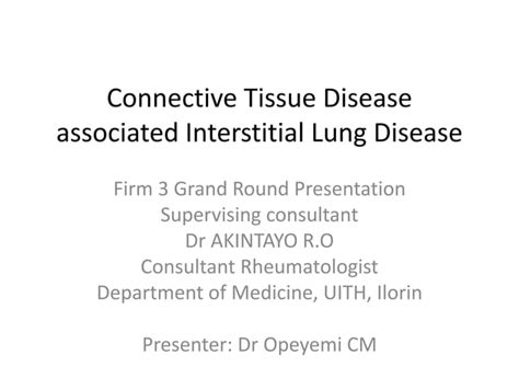 Connective Tissue Disease Associated Interstitial Lung Disease Pptx