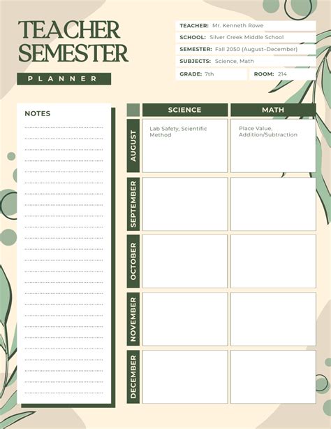 Free Teacher Planner Templates To Customize Online
