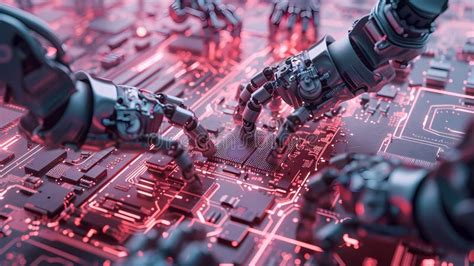 Robotic Automation In Electronics Ai Generative Stock Image Image Of Generative Tech 309257109