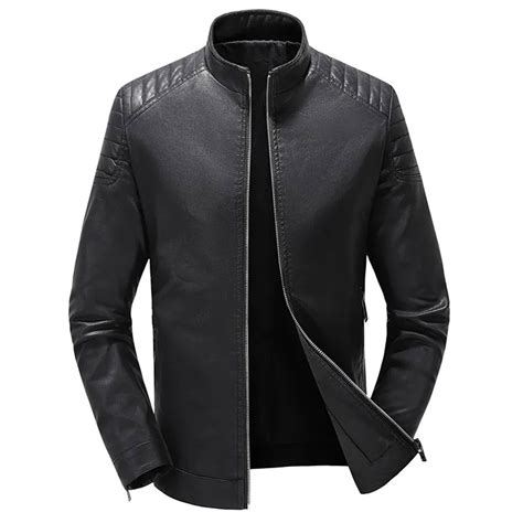 Mens Luxury Slim Leather Jackets Coats Breathable Genuine Leather Jacket Tops Stand Collar