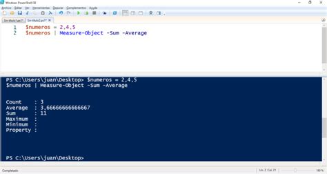 Calcular la media y el sumatorio de varios números desde PowerShell Operating systems
