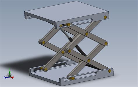 剪叉式升降机 Solidworks 2014 模型图纸下载 懒石网