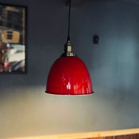 ヴィンテージ風シェード ペンダントライト レッド Industrial Works
