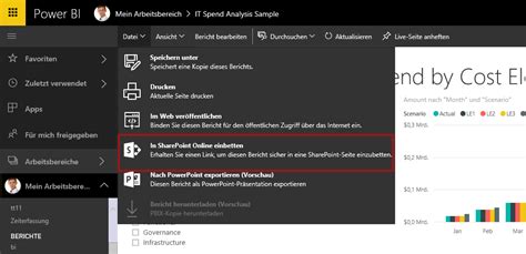 Power BI Webpart für SharePoint Online