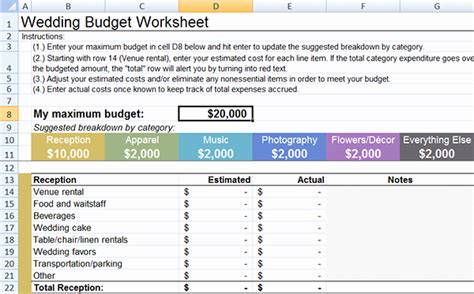 Wedding Checklist Excel Template Unique Wedding Bud Template Wedding Bud Shooters Journal