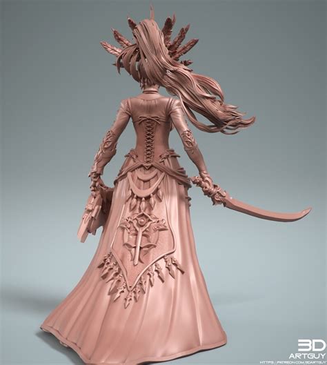 Space Elf Female 3d Printed Model By 3dartguy Etsy Uk