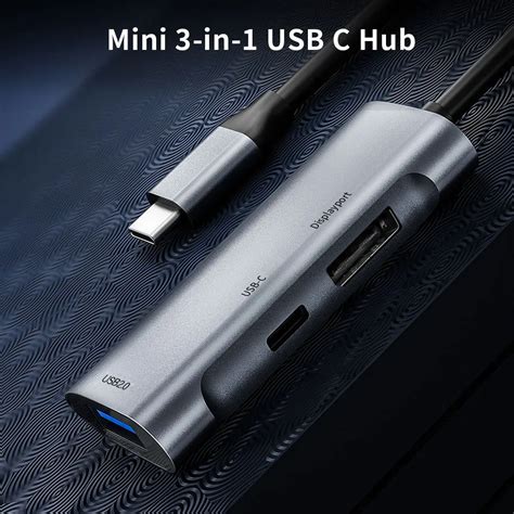 Type C 3 In 1 Expansion Docking Station With 4K60Hz DisplayPort 60W PD Charging And USB 2 0