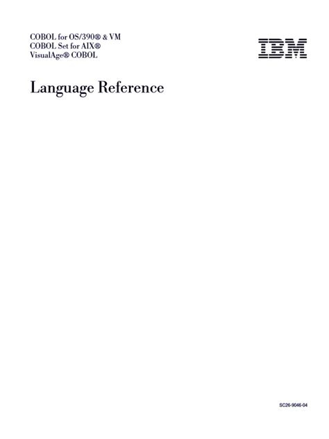 Cobol Language Reference Pdf Notation Software Engineering