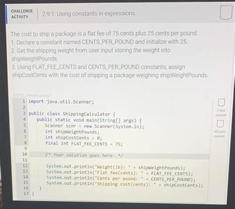 solved challenge activity 29 1 using constants in