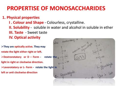 Carbohydrates Monosaccharides Properties Ppt