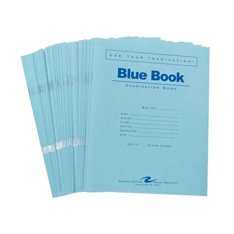 Roaring Spring Exam Blue Books 50 Pack 85 X 7 16