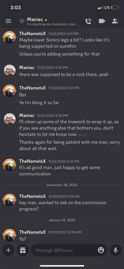X COMMS OPEN 1 3 On Twitter This Reflects In Our Discord Dms As The Time Between Hearing