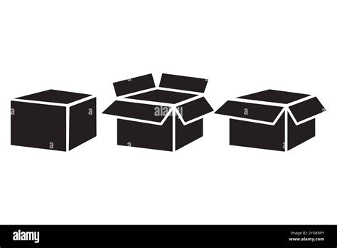 Box Icon Open And Closed Boxes Packaging Symbol Set Vector Illustration Stock Vector Image