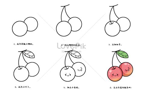 체리 스틱 그림 튜토리얼 일러스트 무료 다운로드 Lovepik