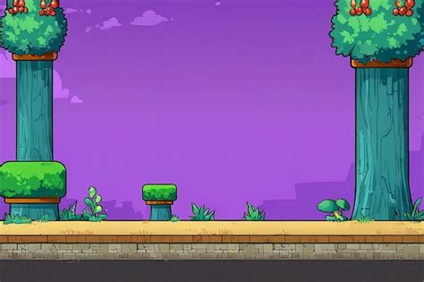 Platform Game Background Template Premium Ai Generated Image