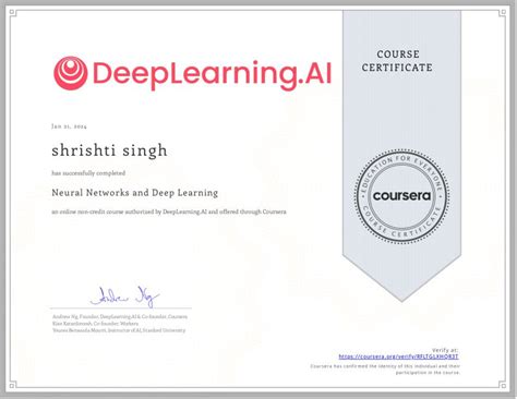 Shrishti Singh On Linkedin Im Happy To Share That Ive Obtained A New Certification Neural