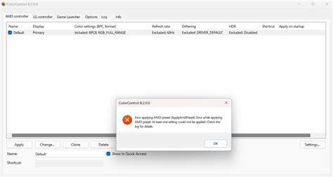 Lg C1 Amd Cannot Apply Preset Not Showing Current Settings · Issue