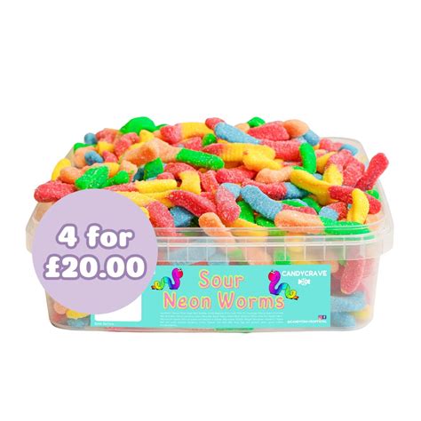 Sour Neon Worms Tub Sweetzy