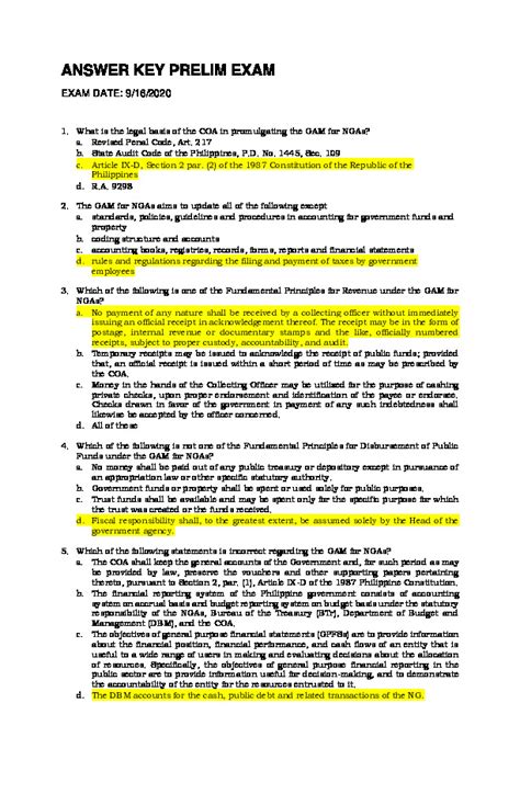 answer key prelim exam pdfcoffee