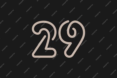 Premium Vector Number 29 Logo Monogram Number 29 Logo Line Style