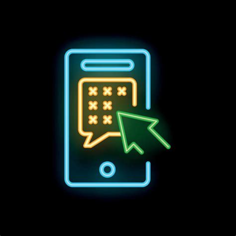 Neon Icon Of Smartphone Showing Password Protected Message 52833747