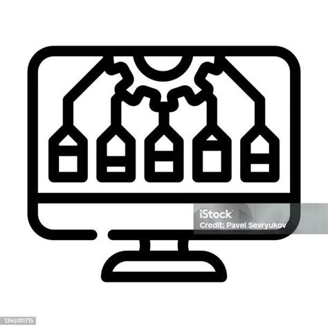 작업 조직 라인 아이콘 벡터 일러스트레이션 Cpu에 대한 스톡 벡터 아트 및 기타 이미지 Cpu 계획 공장 산업 건물 Istock