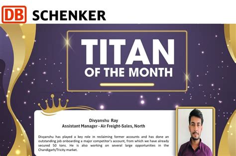 Divyanshu Rai On Linkedin Titanofthemonth Dbschenker