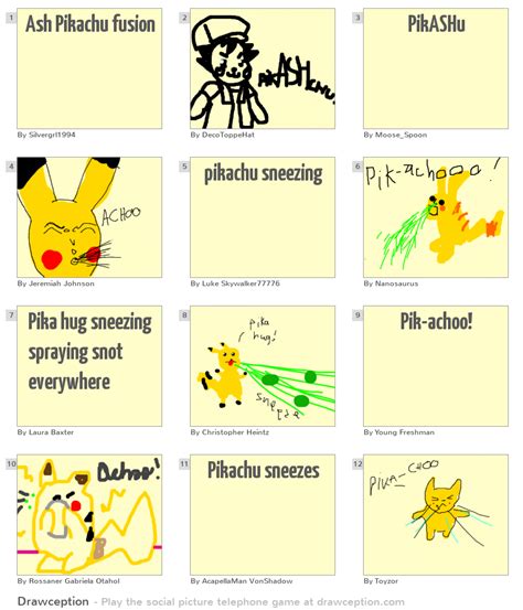 Ash Pikachu Fusion Drawception