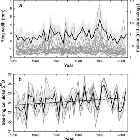 Spatial Correlation Between The Tree Ring Cellulose D 18 O And A Download Scientific Diagram