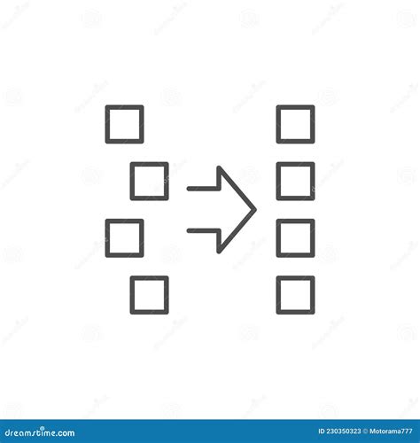 Ordering Or Alignment Line Outline Icon Stock Vector Illustration Of