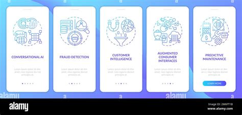 Ai And Data Science Solutions Blue Gradient Onboarding Mobile App Screen Stock Vector Image