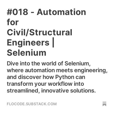 How To Automate Your Engineering Tasks With Selenium James Oreilly