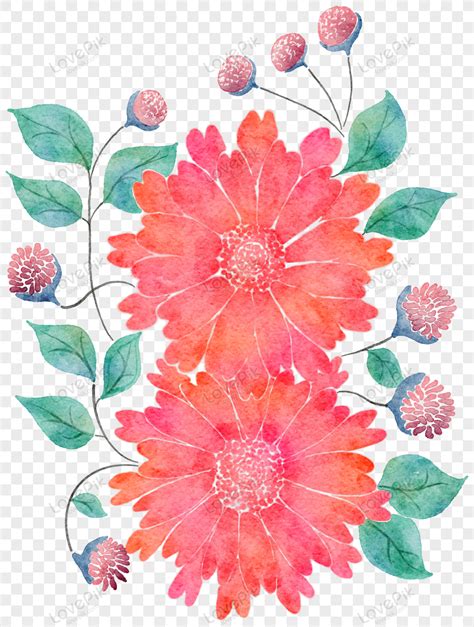 꽃 수채화 투명성 클립 아트 Png 일러스트 무료 다운로드 Lovepik