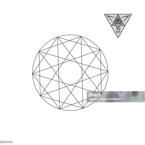 Sacred Geometry Vector Illustration Isolated On White Sacred Geometry Black Lines On A White