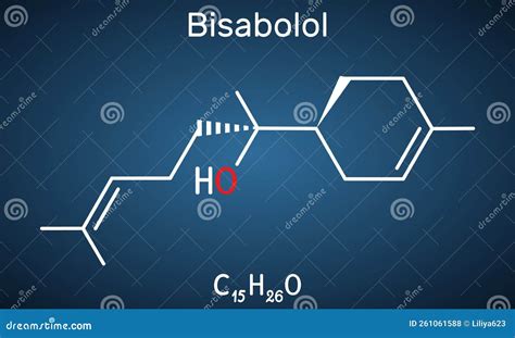 Bisabolol Alpha Bisabolol Levomenol Molecule Structural Chemical Formula On The Dark Blue