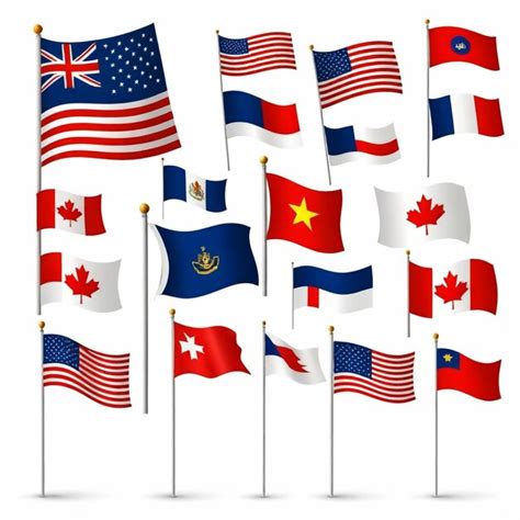 Flagday Vector Set White Background Isolated A High Quality Premium
