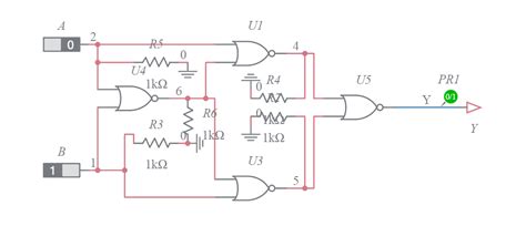 XNOR Gate By NOR D Multisim Live