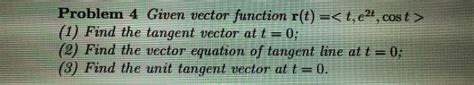 Solved Given Vector Function R T Find Chegg Com
